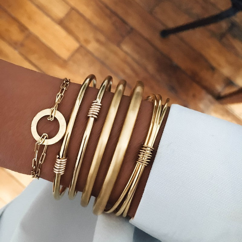 Bracelet jonc Grand Lodge acier inoxydable femme | 9Avril